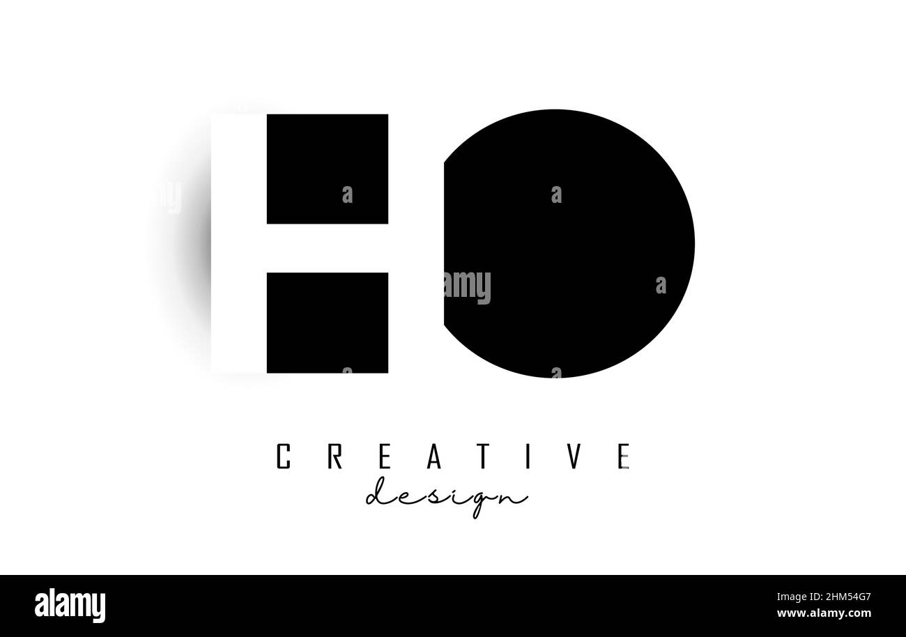 HO letters Logo with negative space design. Vector illustration with ...