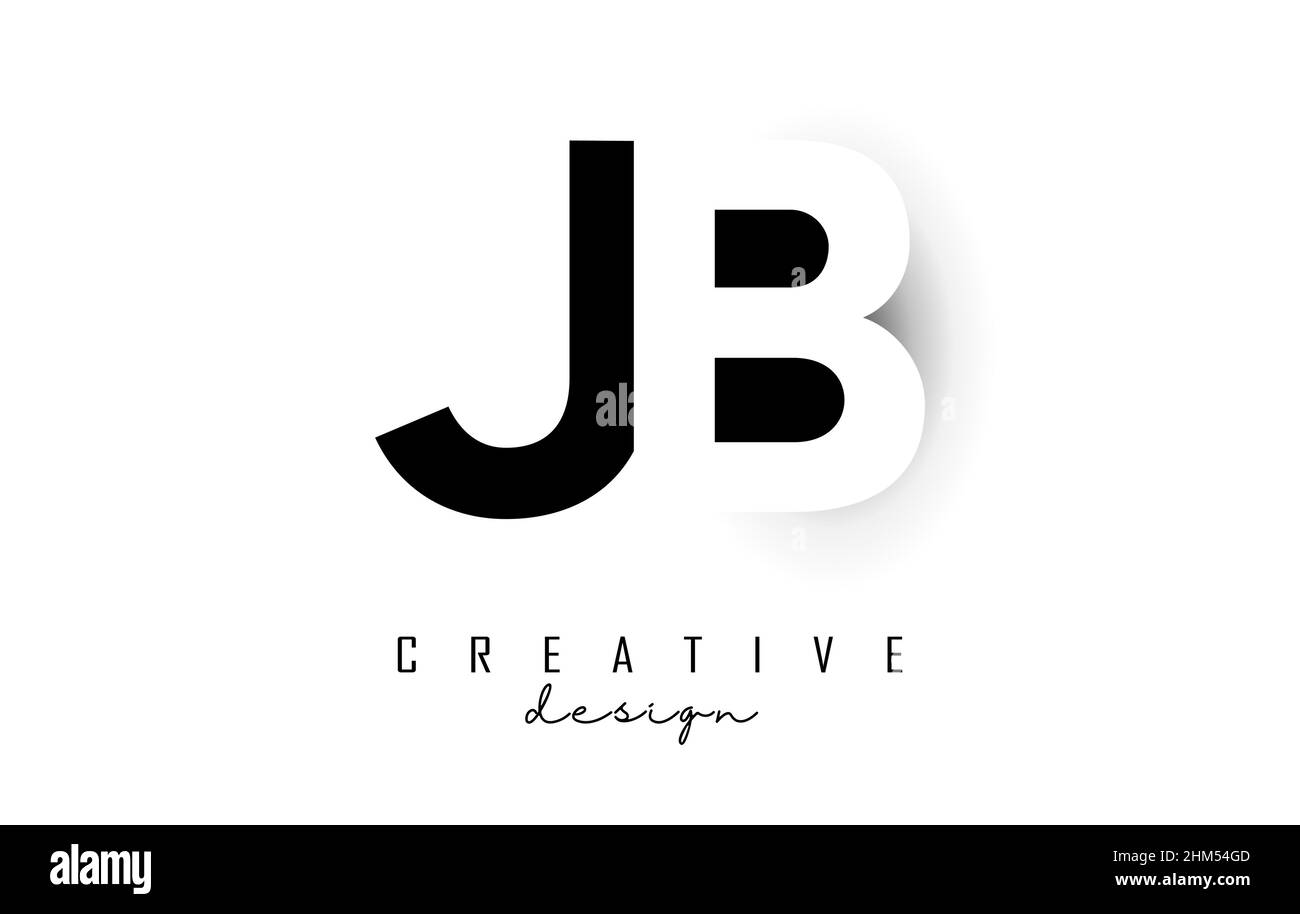 JB letters Logo with negative space design. Vector illustration with with geometric typography ...