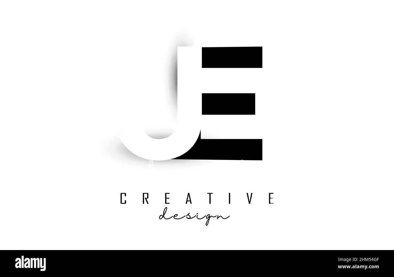 JE letters Logo with negative space design. Vector illustration with ...