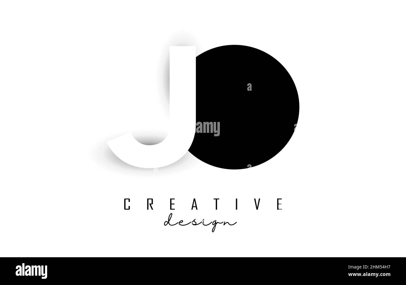 JO letters Logo with negative space design. Vector illustration with ...
