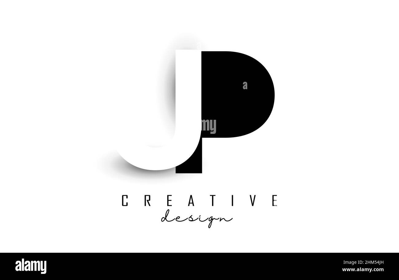 JP letters Logo with negative space design. Vector illustration with ...
