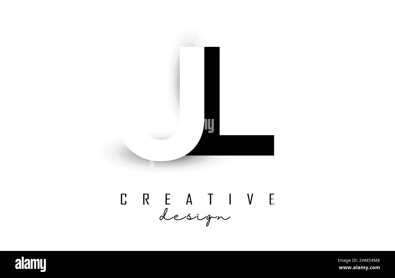 JL letters Logo with negative space design. Vector illustration with ...
