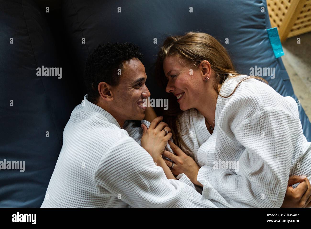 Side view happy multi ethnic hi-res stock photography and images - Alamy