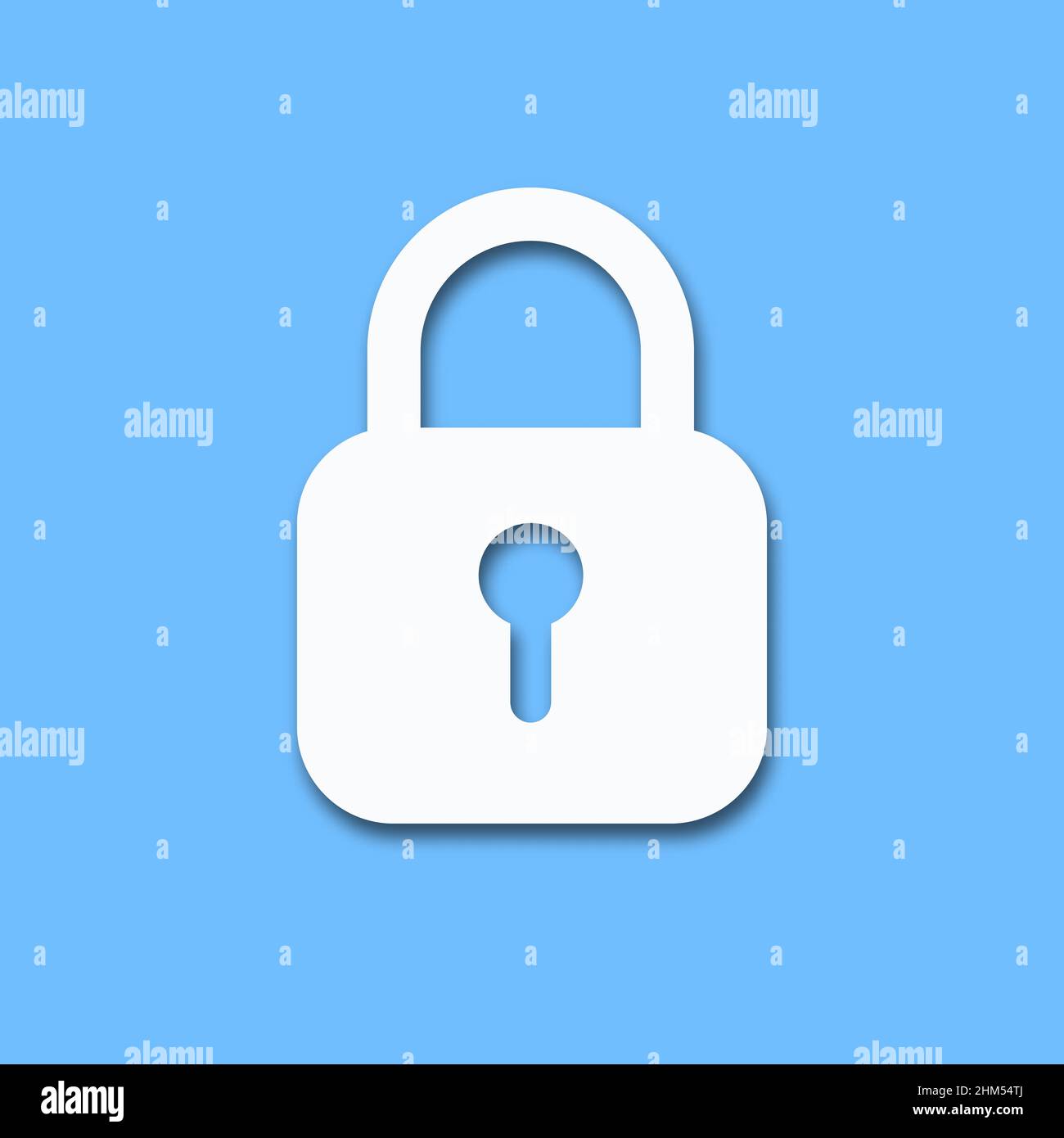 Paper cut style padlock icon with shadow. Lock icon for website ...