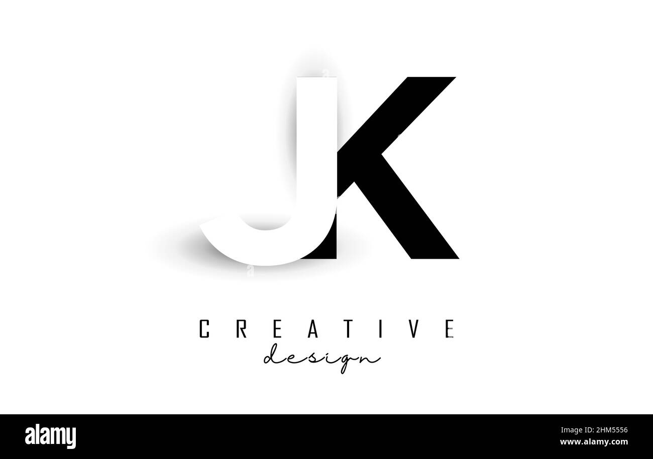 JK letters Logo with negative space design. Vector illustration with ...