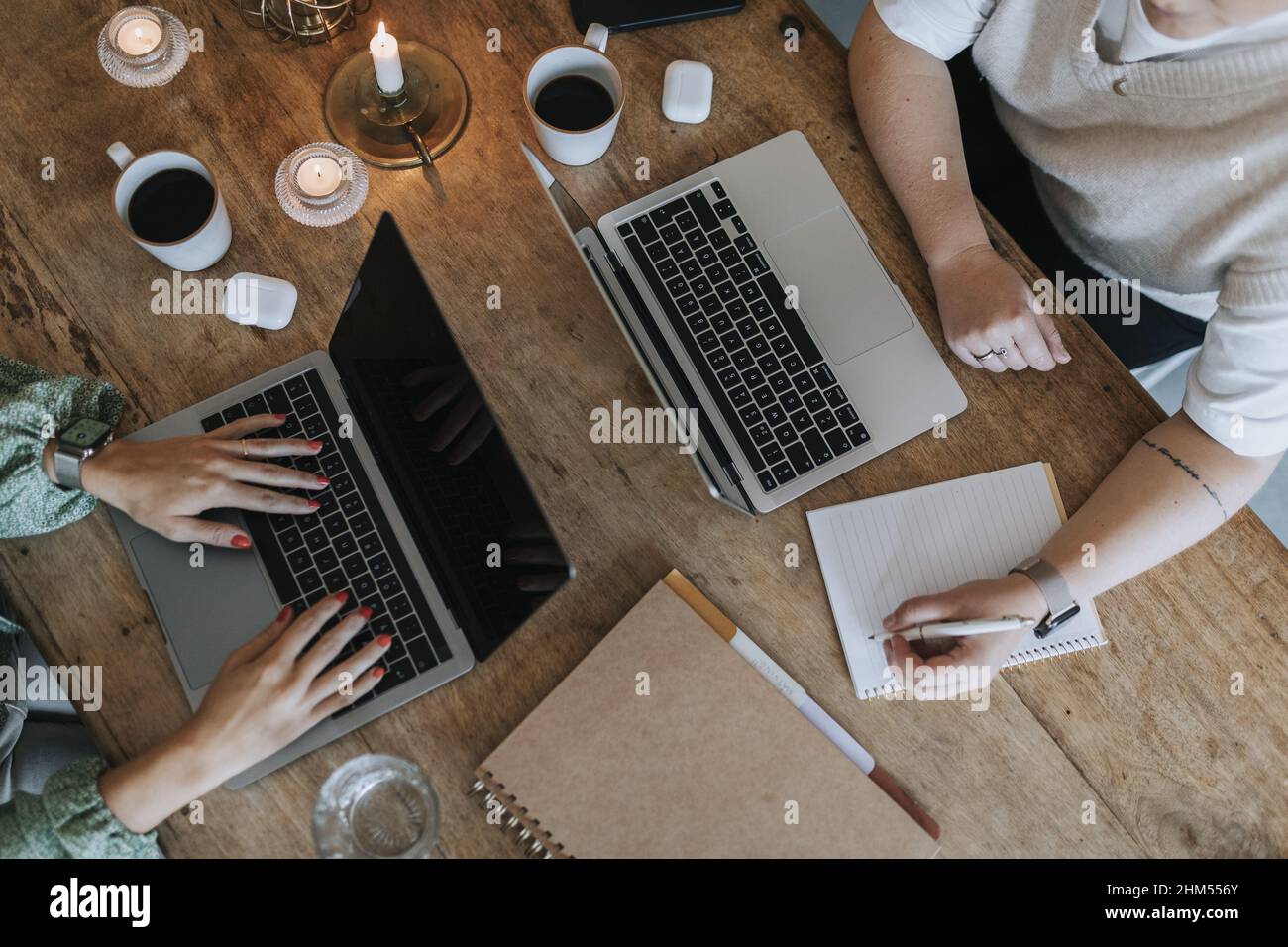 Laptop above two office hi-res stock photography and images - Alamy