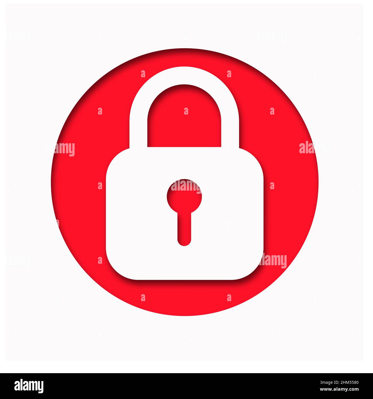 Paper cut style padlock icon with shadow. Lock icon for website ...