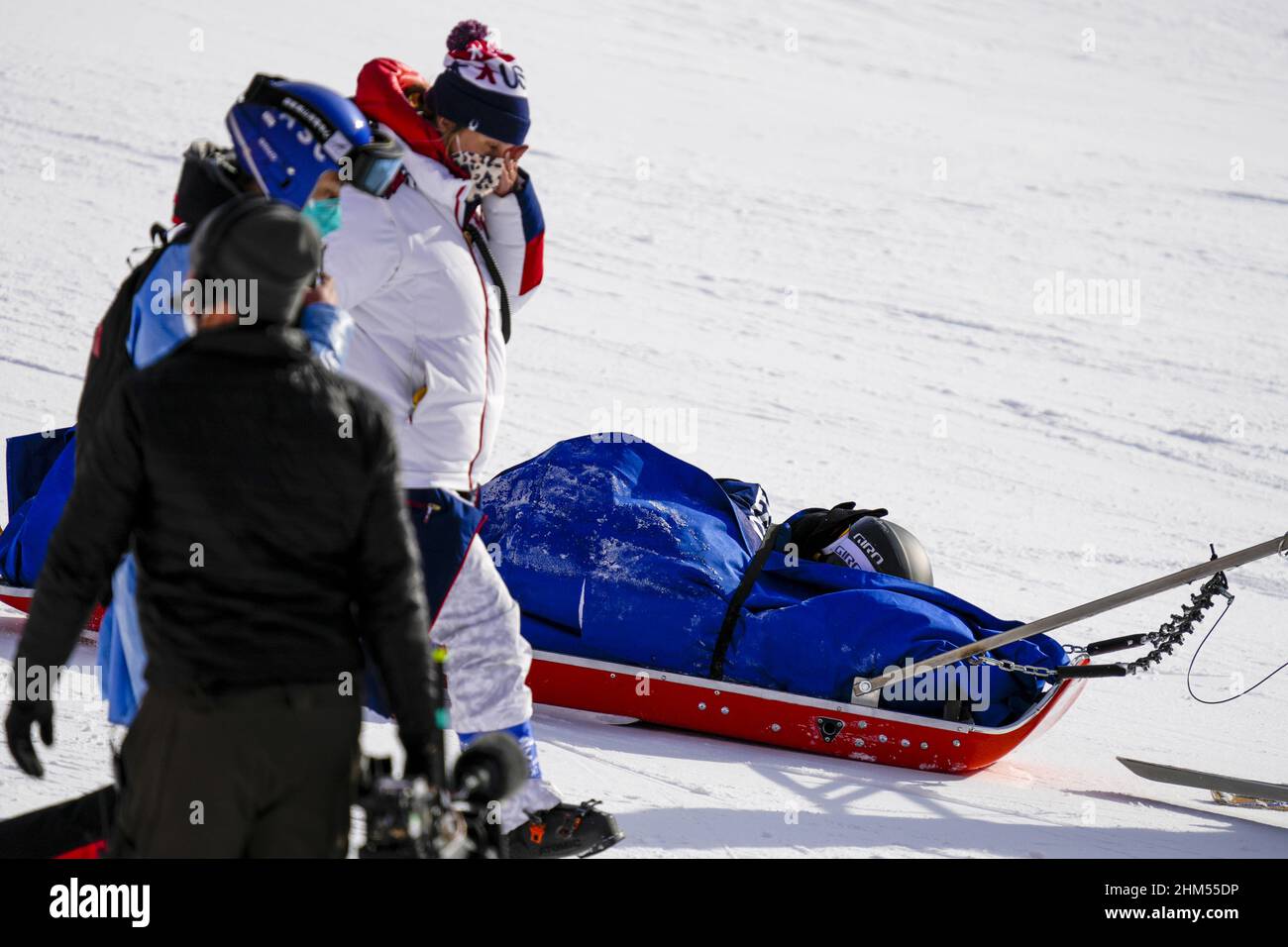 Beijing, China. 07th Feb, 2022. Nina O'Brien of the U.S.A. is taken ...