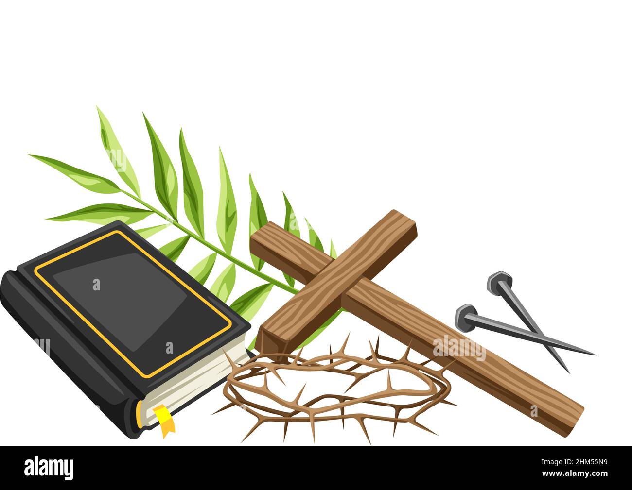 Christian Happy Easter illustration. Religious symbols of faith Stock ...