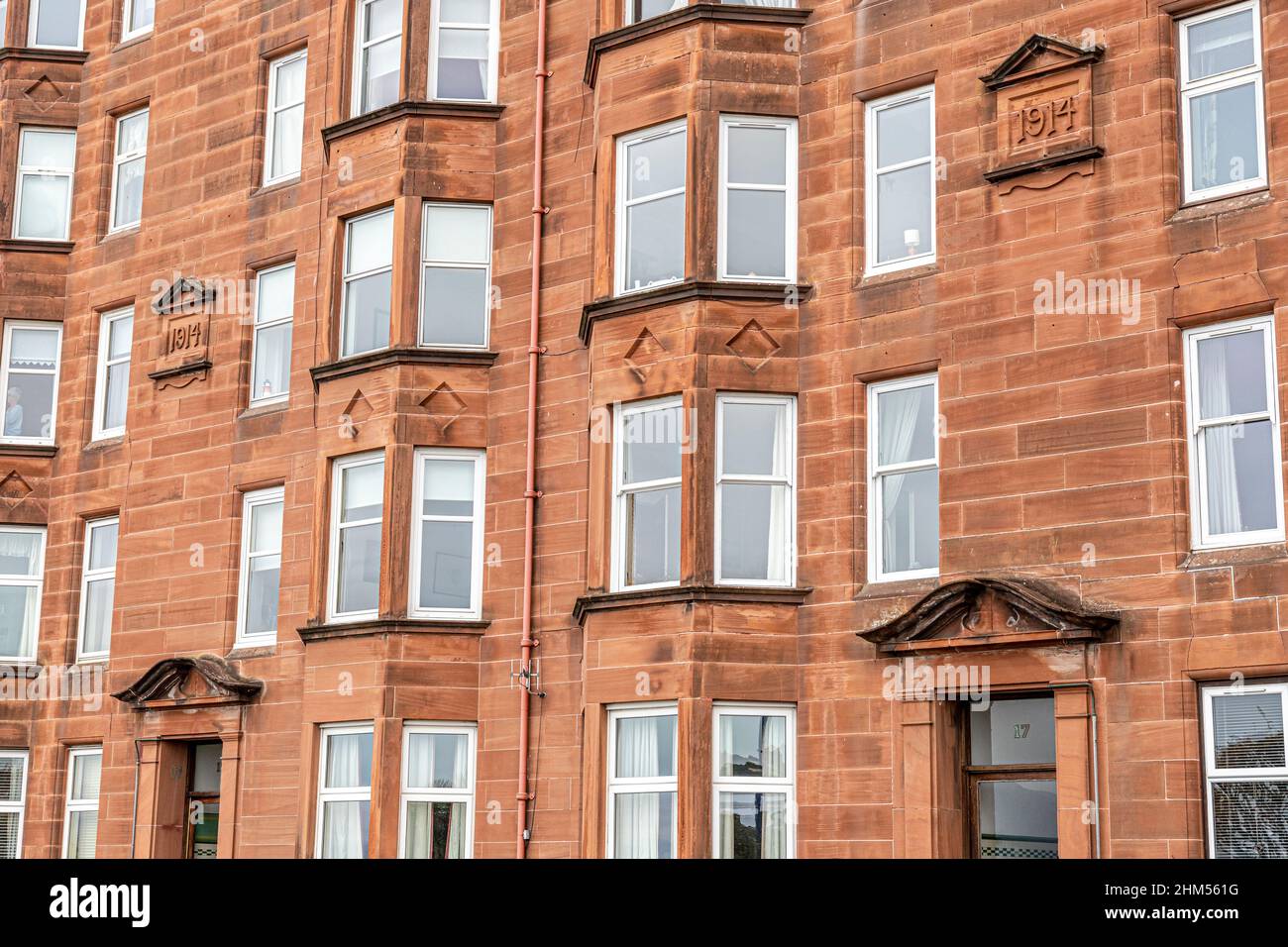 Early 20th century seaside architecture on the seafront in Rothesay on ...