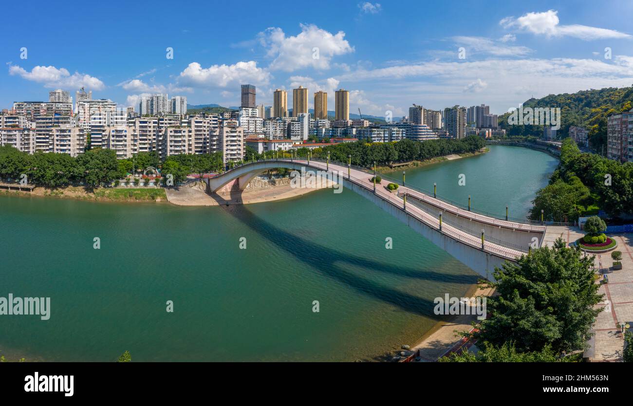 Chongqing urban architecture - the qijiang count rainbow bridge Stock ...