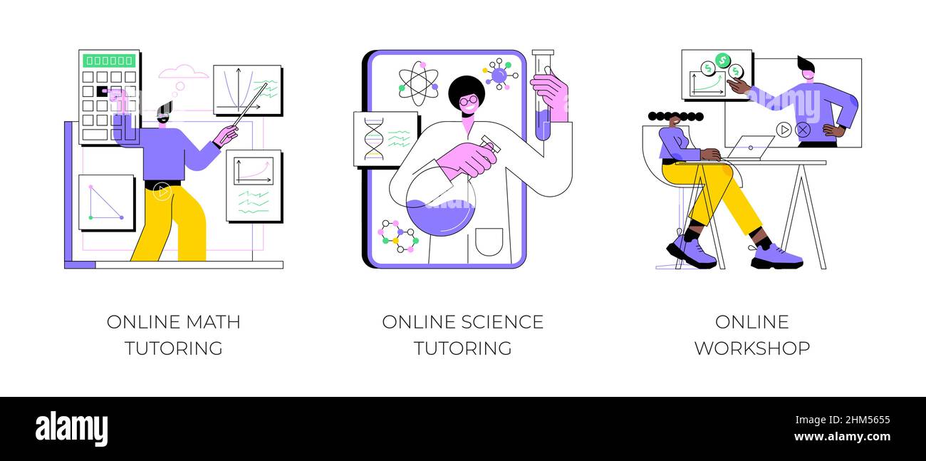 Personalised learning abstract concept vector illustration set. Online ...