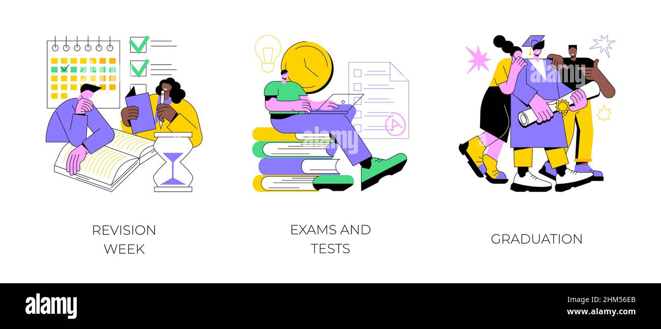School and college activity abstract concept vector illustration set ...