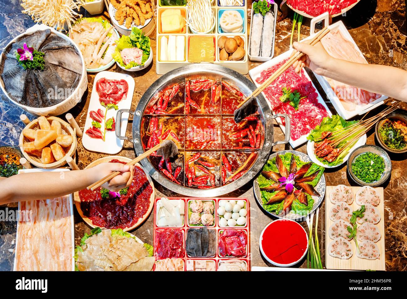 Mountain city of chongqing hot pot cuisine Stock Photo - Alamy