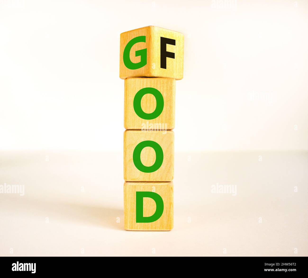 Good food symbol. Turned wooden cubes and changed the word Food to Good ...