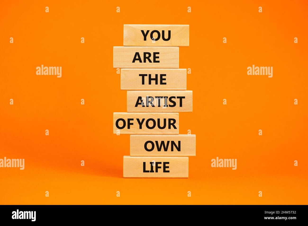 You artist of your life symbol. Wooden blocks with words You are the ...