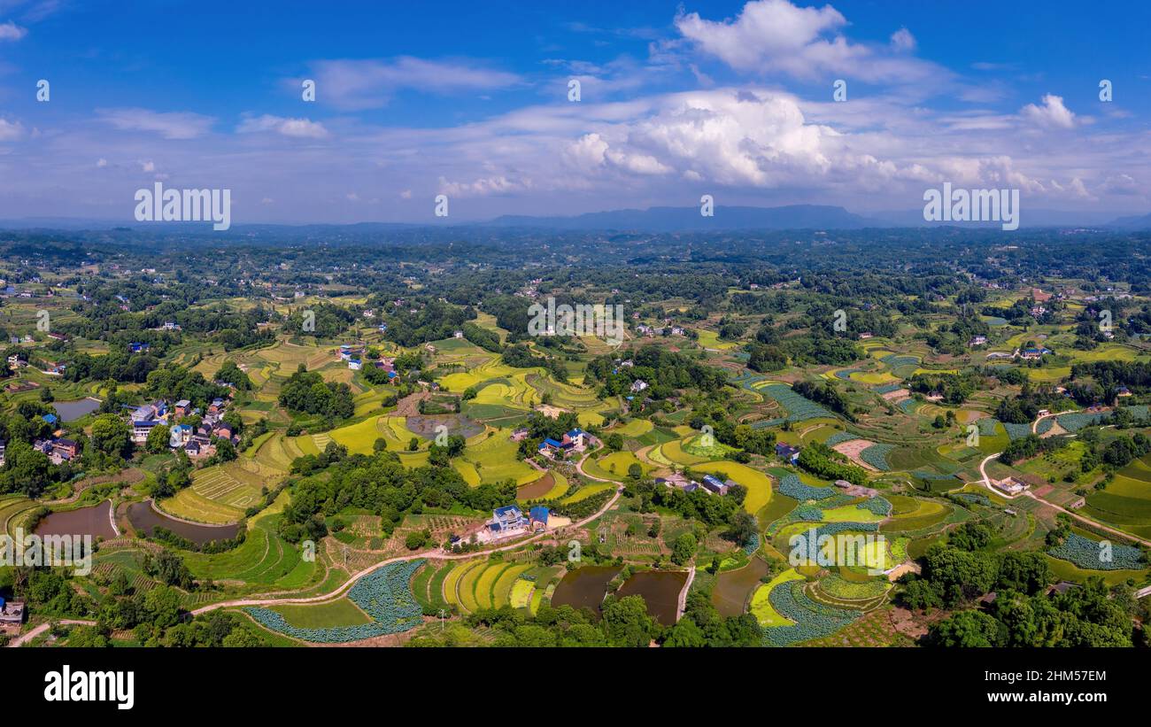 Chongqing countryside - stone terraces out town Stock Photo - Alamy