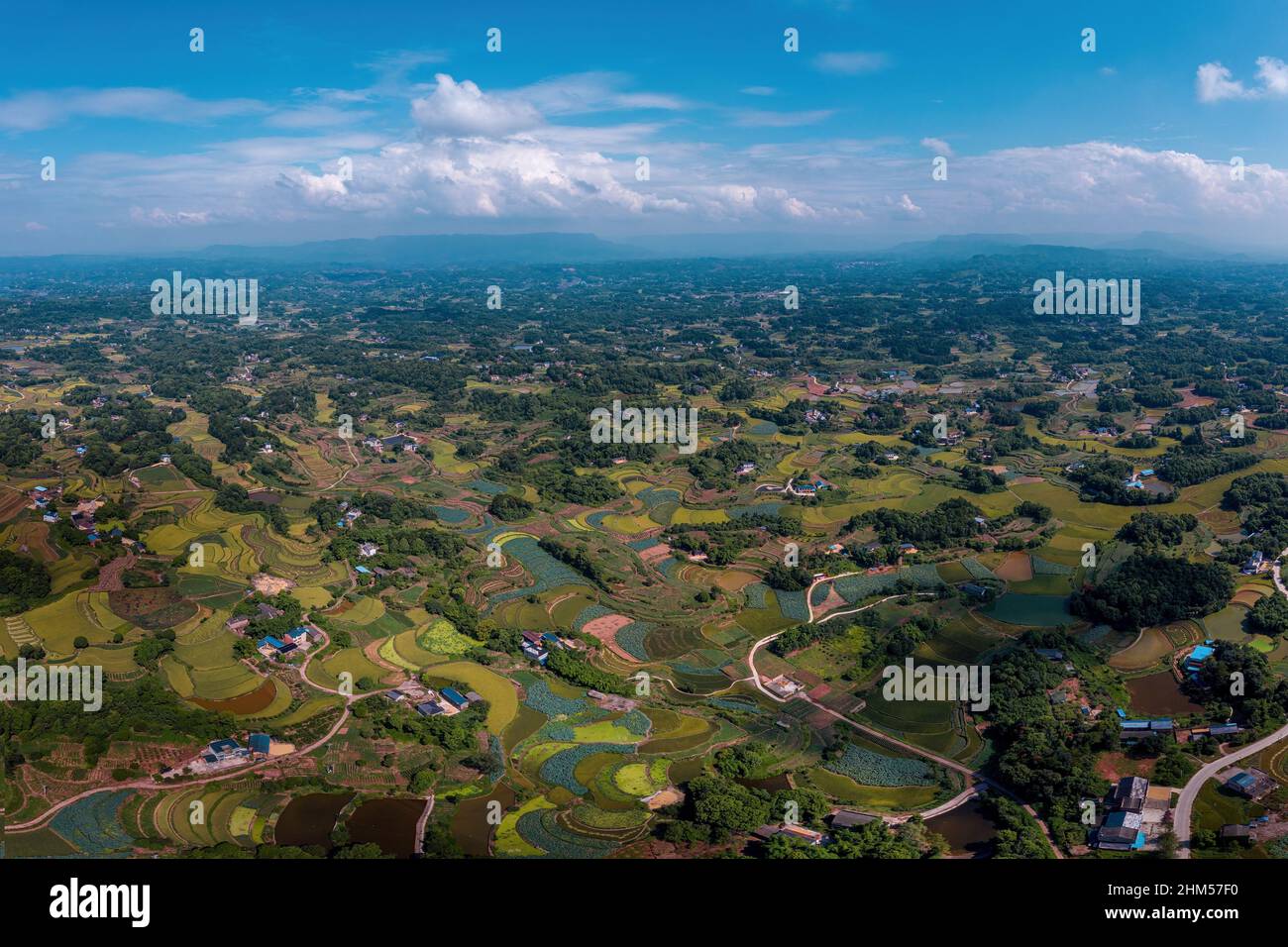 Chongqing countryside - stone terraces out town Stock Photo - Alamy