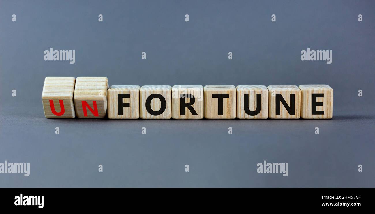 Fortune or unfortune symbol. Turned wooden cubes and changed the ...