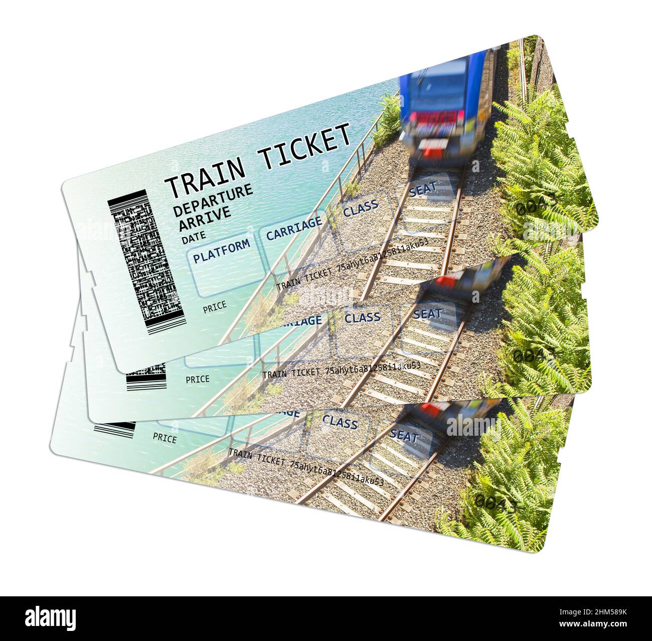 Train ticket concept image. The contents of the image are totally ...