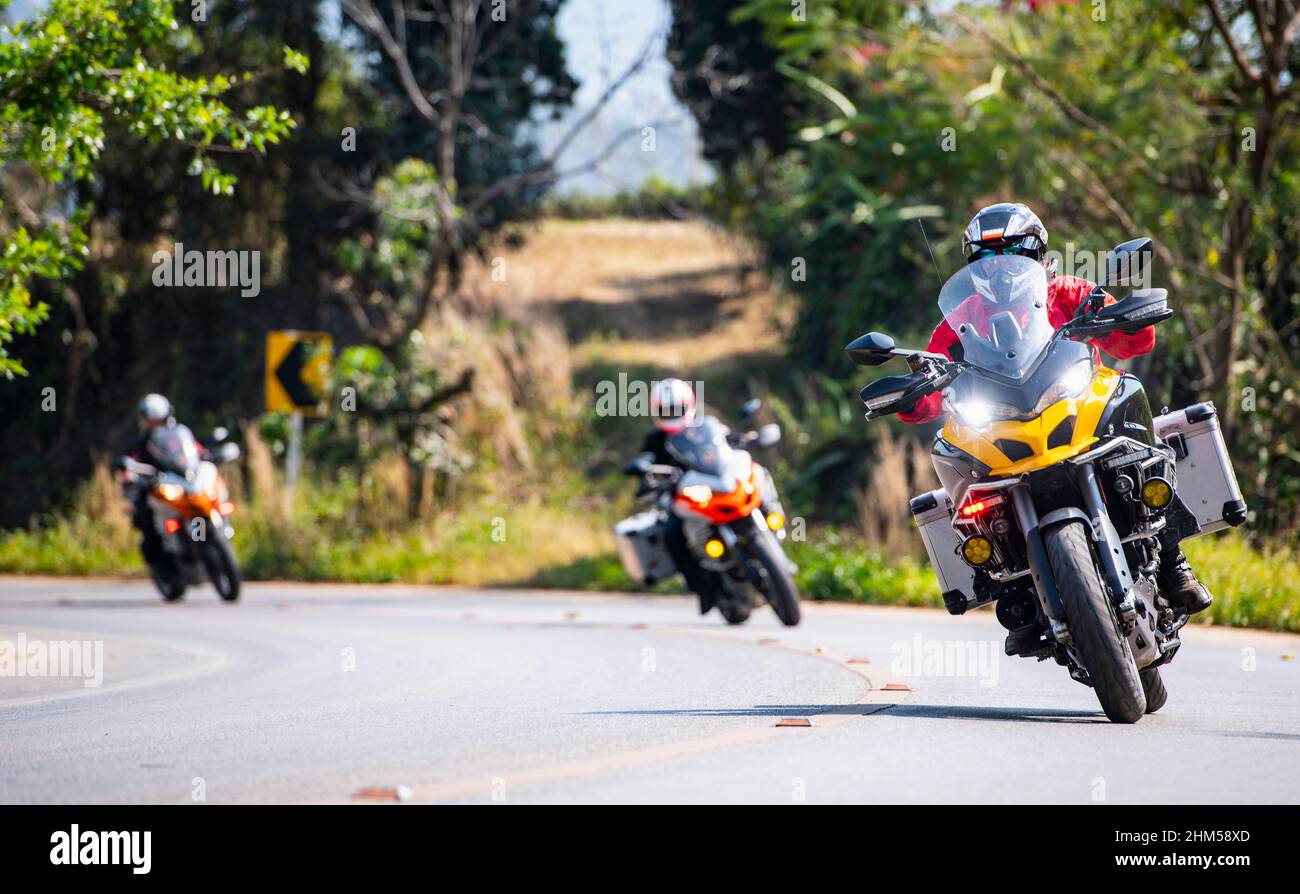 Riding friends on motorcycle trip hi-res stock photography and images ...