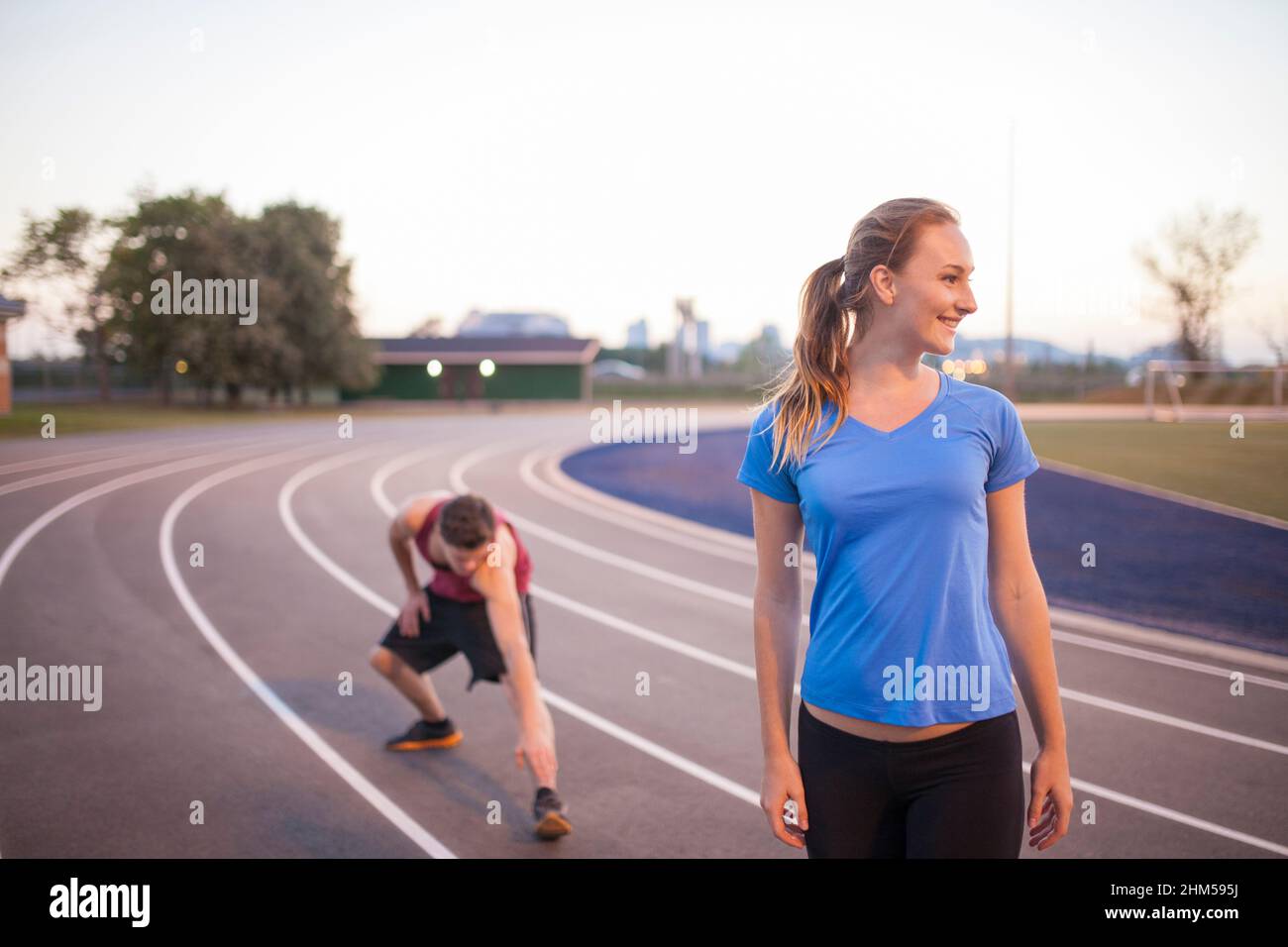 Two male athletes training together hi-res stock photography and images ...