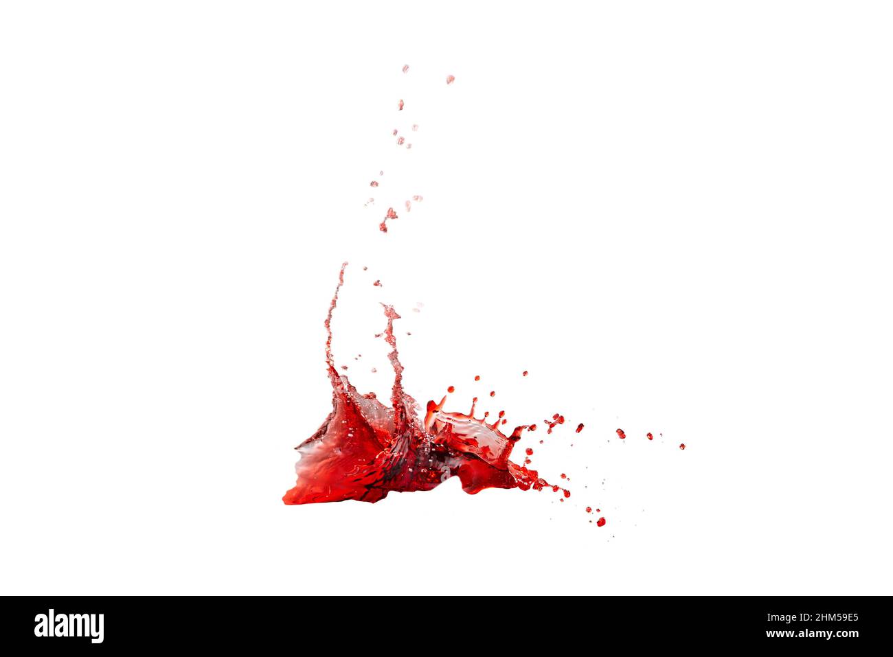 Red splashes isolated on white background Stock Photo - Alamy