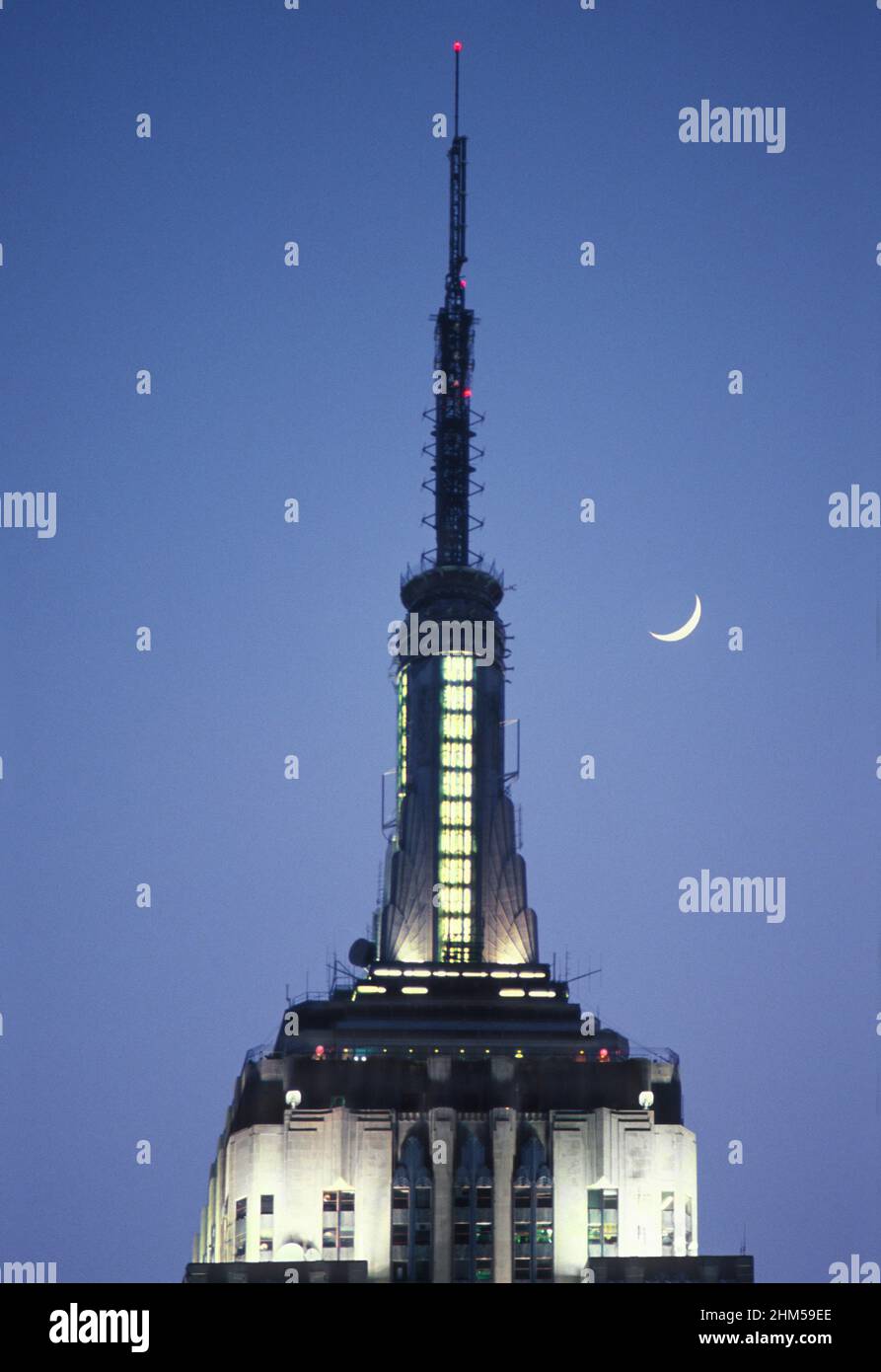 Empire State Building Night Aerial High Resolution Stock Photography ...