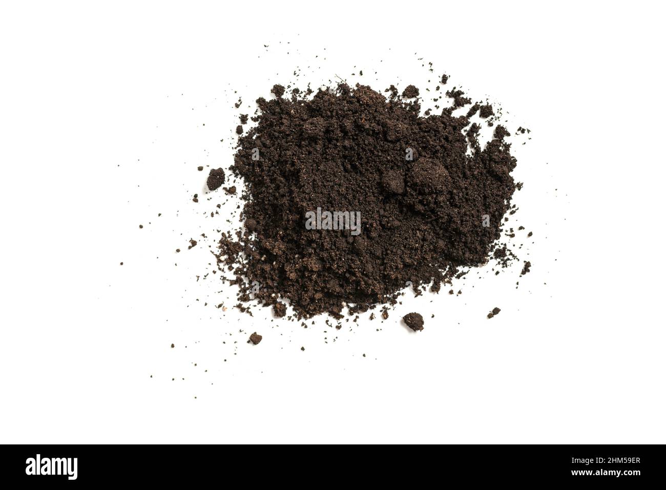 Black land for plant isolated on white background. Ground pattern Stock ...