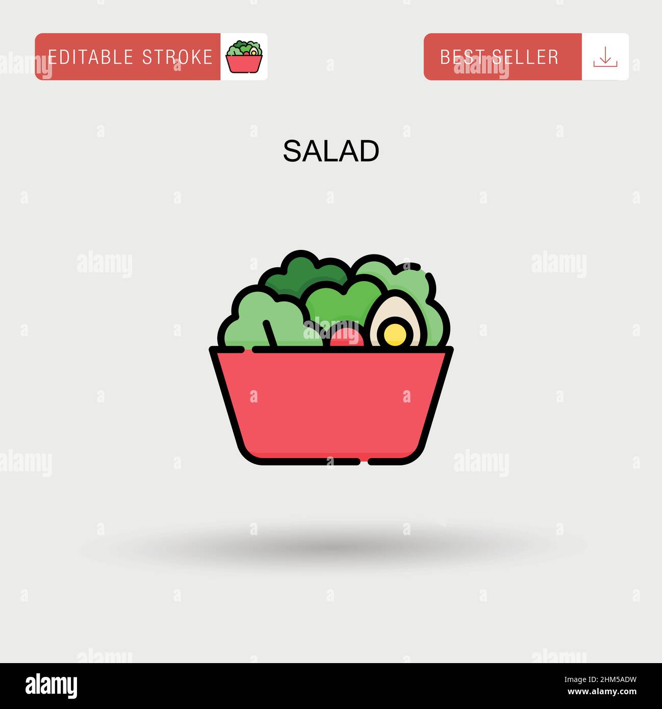 Salad Simple vector icon Stock Vector Image & Art - Alamy