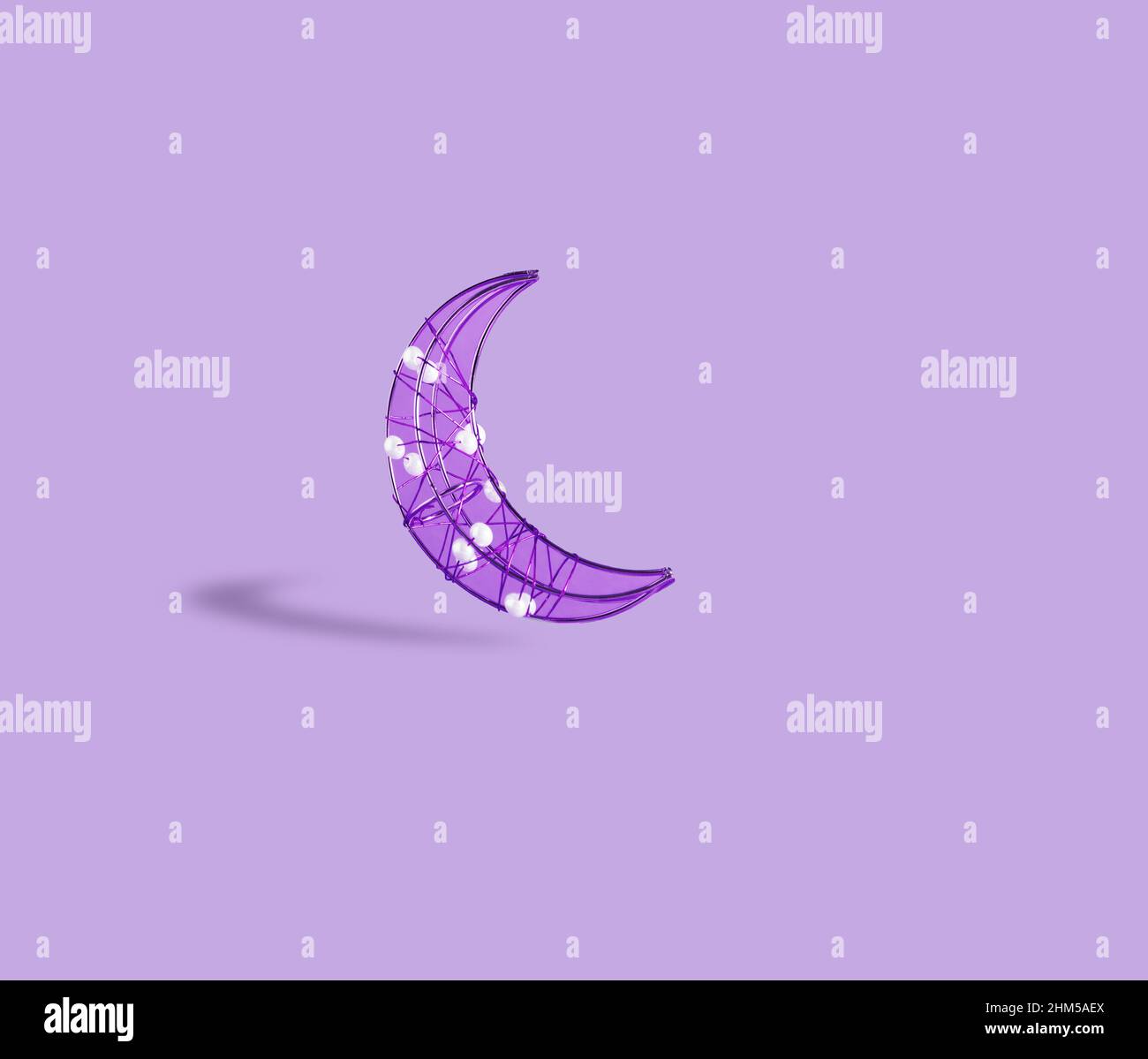 Moon in vibrant bold violet color. Concept art. Minimal futuristic ...