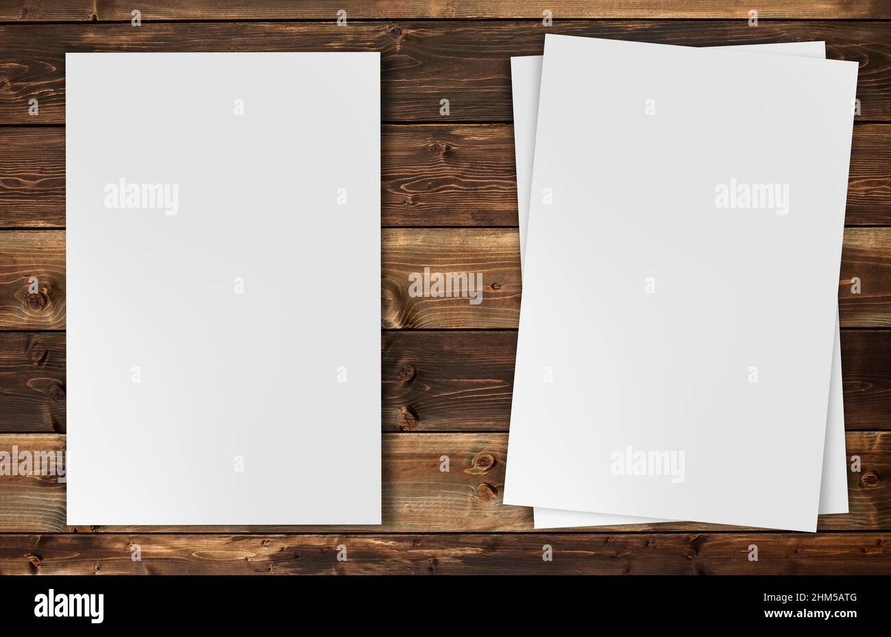 White Paper sheets on wood background Stock Photo - Alamy