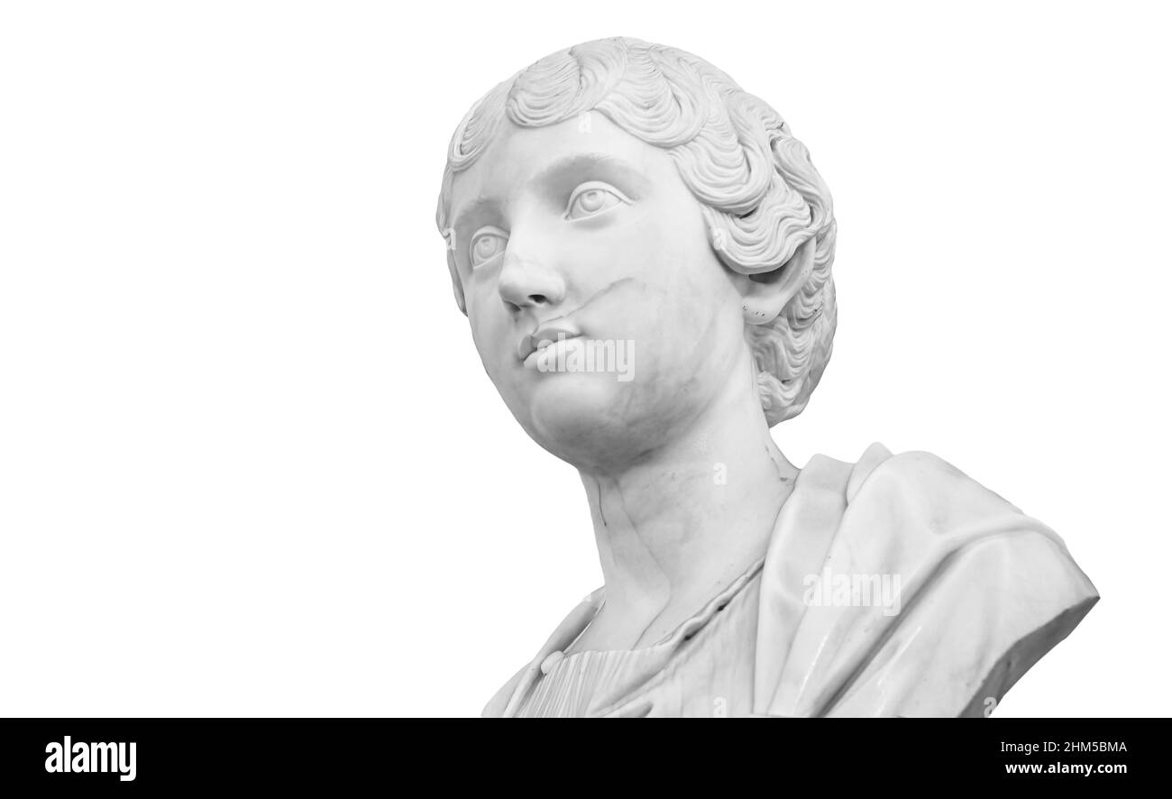 Gypsum copy of ancient statue Roman empress Faustina the younger head ...
