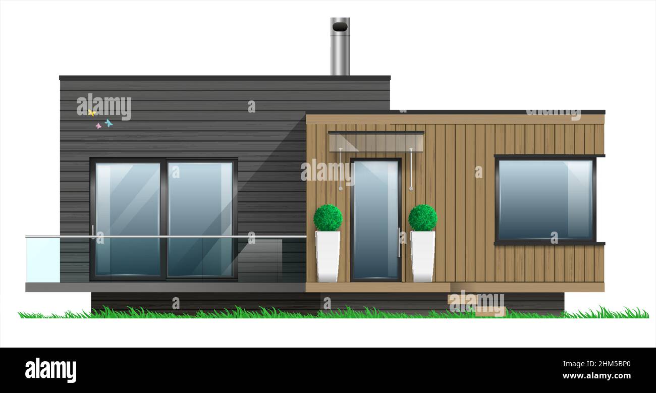 Modern architecture glass façade Stock Vector Images - Alamy