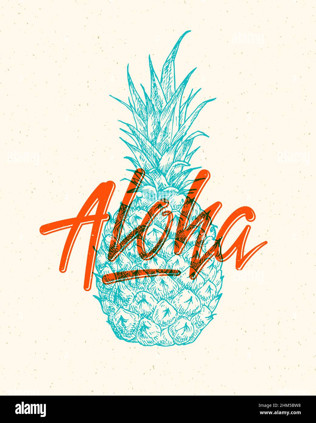 Aloha beach lettering. Havaiian summer tropical sign, label, vintage ...