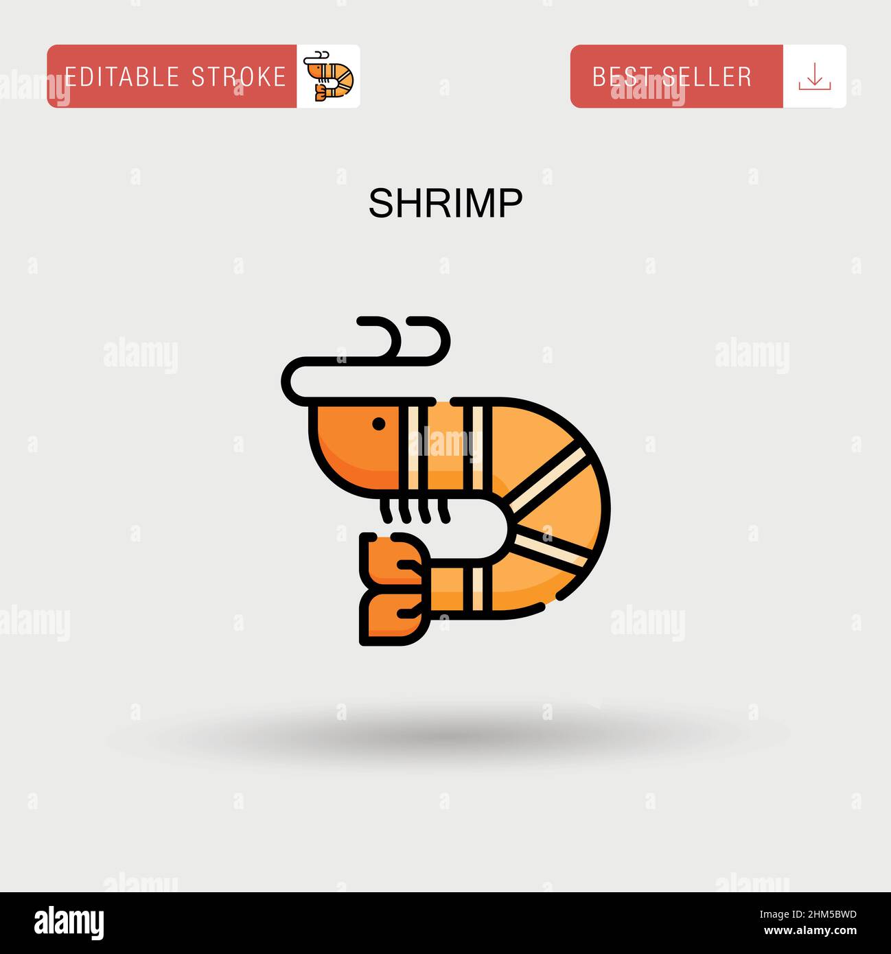 Shrimp Simple vector icon Stock Vector Image & Art - Alamy