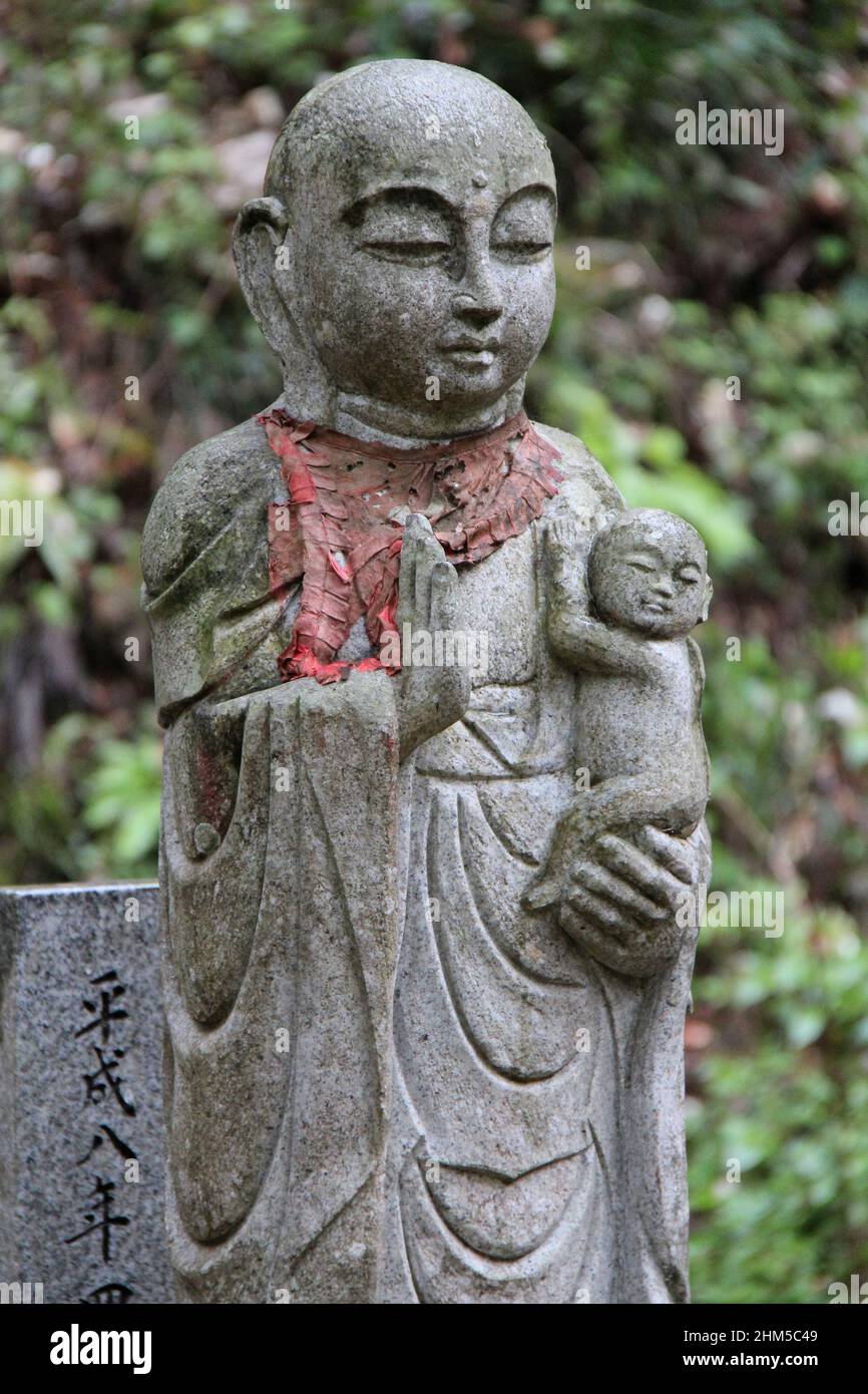 statue of a buddhist (?) divinity in a temple (reiko-ji) at tachikue ...