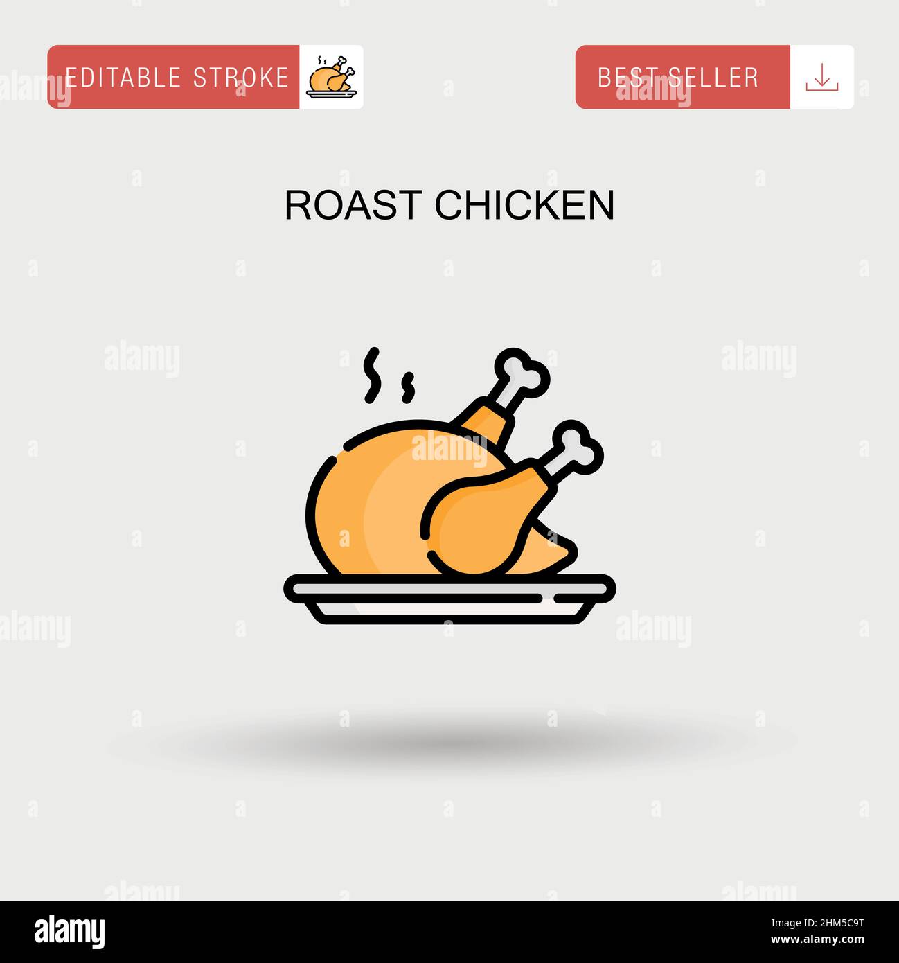 Roast chicken Simple vector icon Stock Vector Image & Art - Alamy