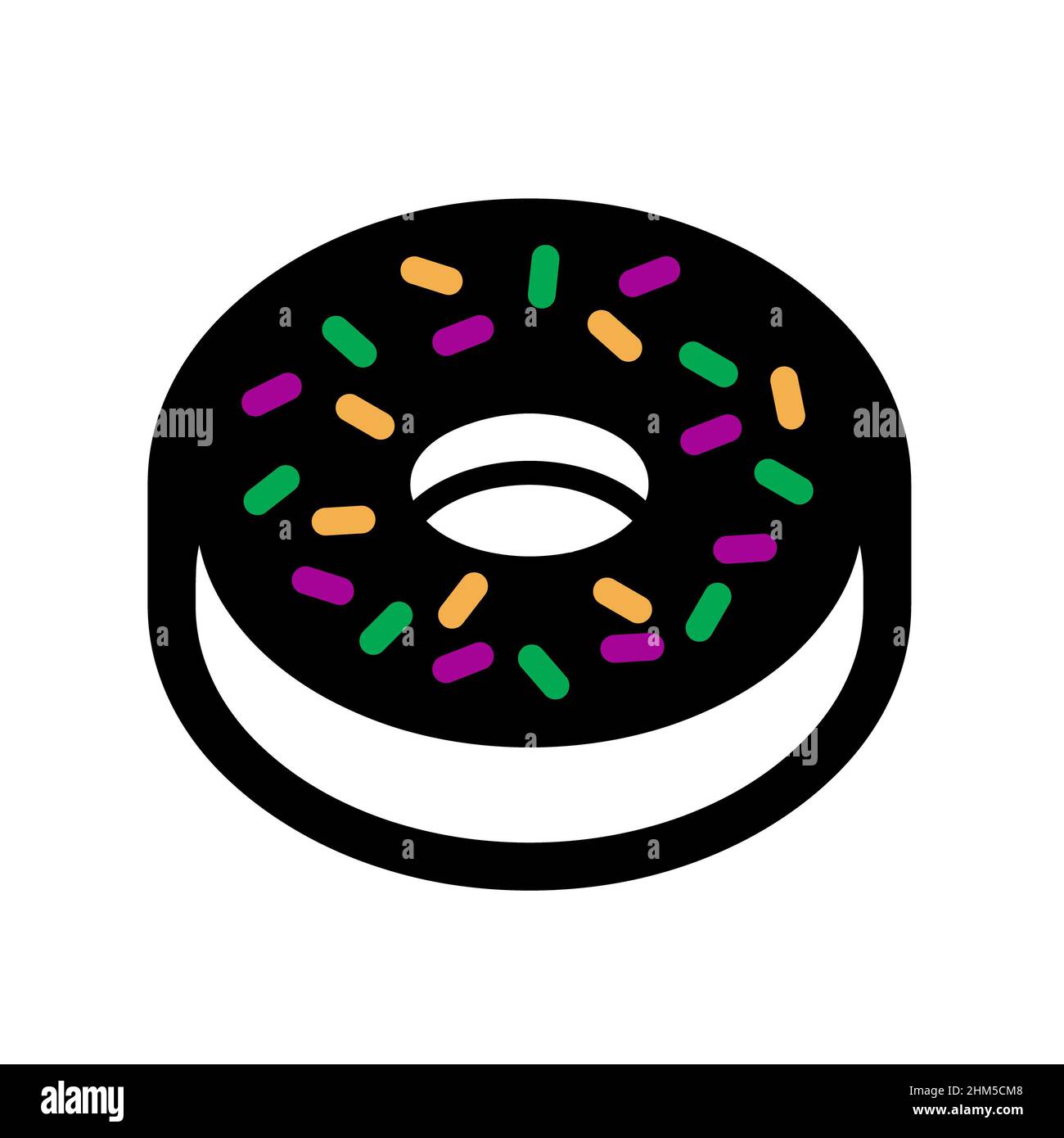Donut symbol icon, isolated on white background, raster Stock Photo - Alamy