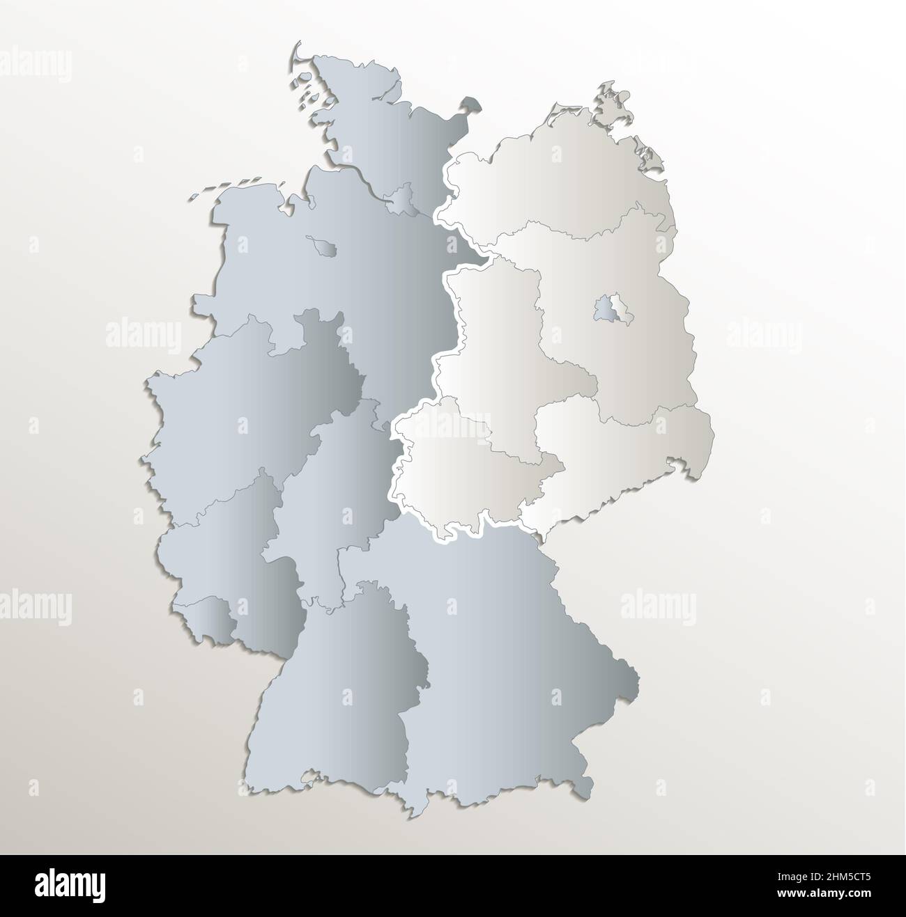 Germany map divided on West and East map, administrative division ...