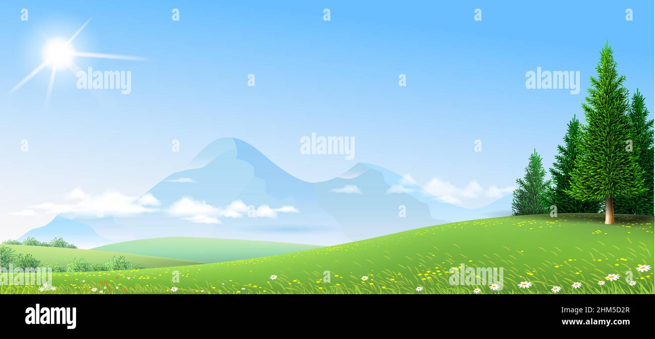 Forest and hills Stock Vector Images - Alamy