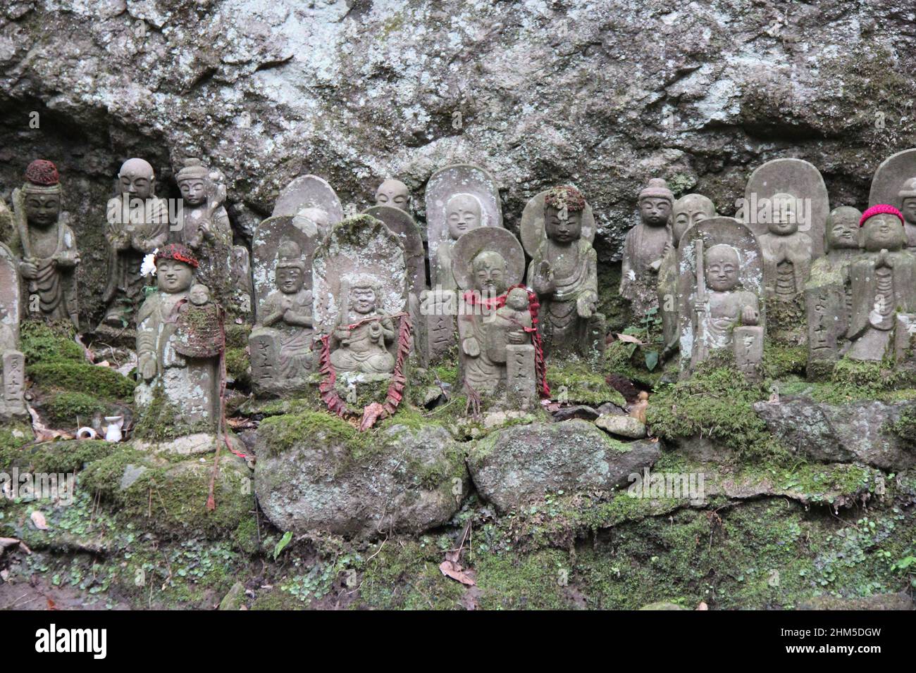 statues of buddhist (?) divinities and jizo at tachikue (japan Stock ...