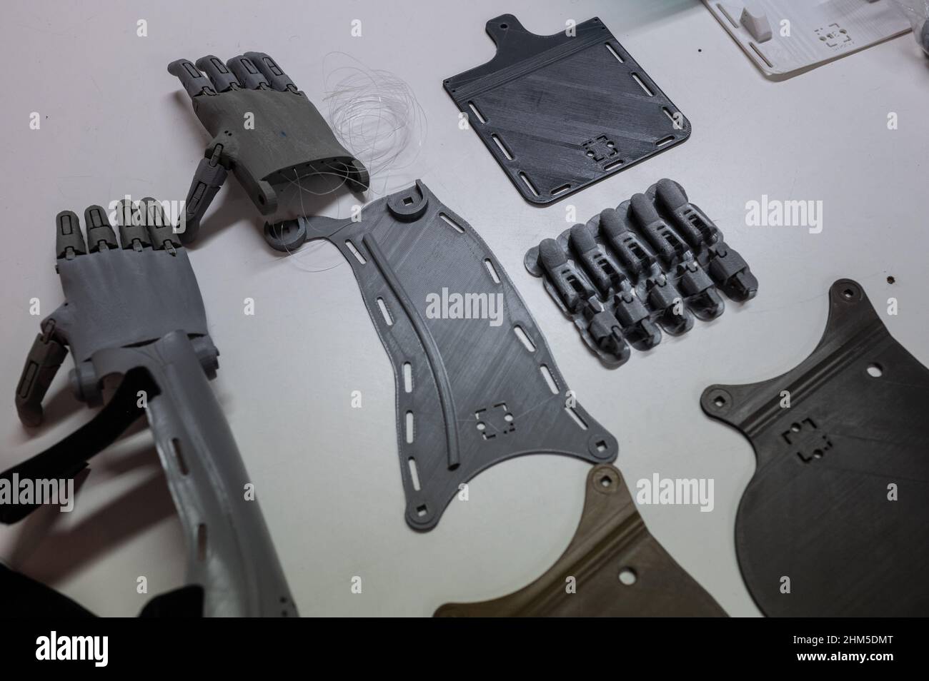 3D Printed plastic arm and hand prosthesis pieces at Zaragoza ...