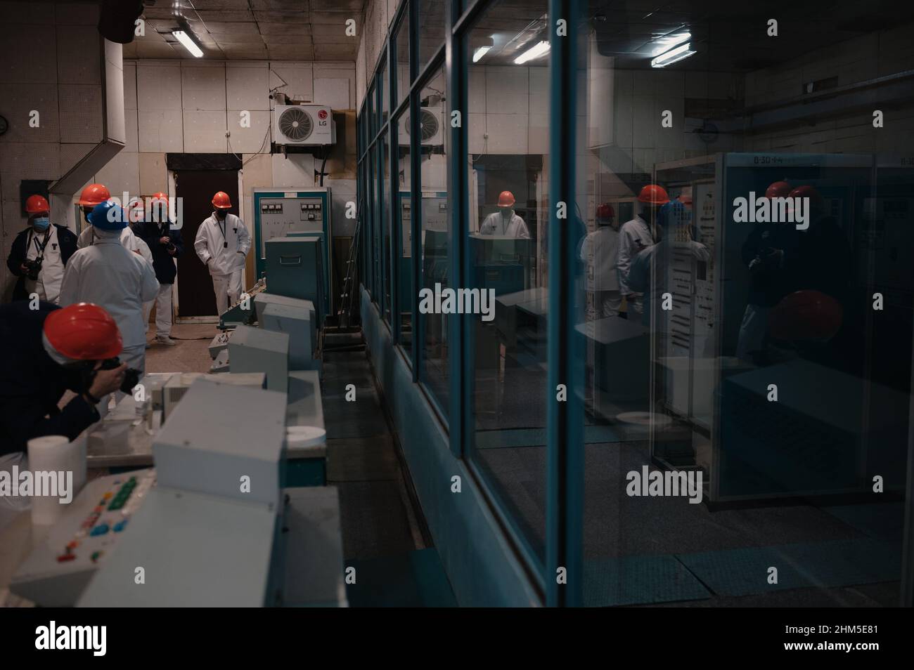 Tourists inside the SKALA room, which monitored the Chernobyl Nuclear ...