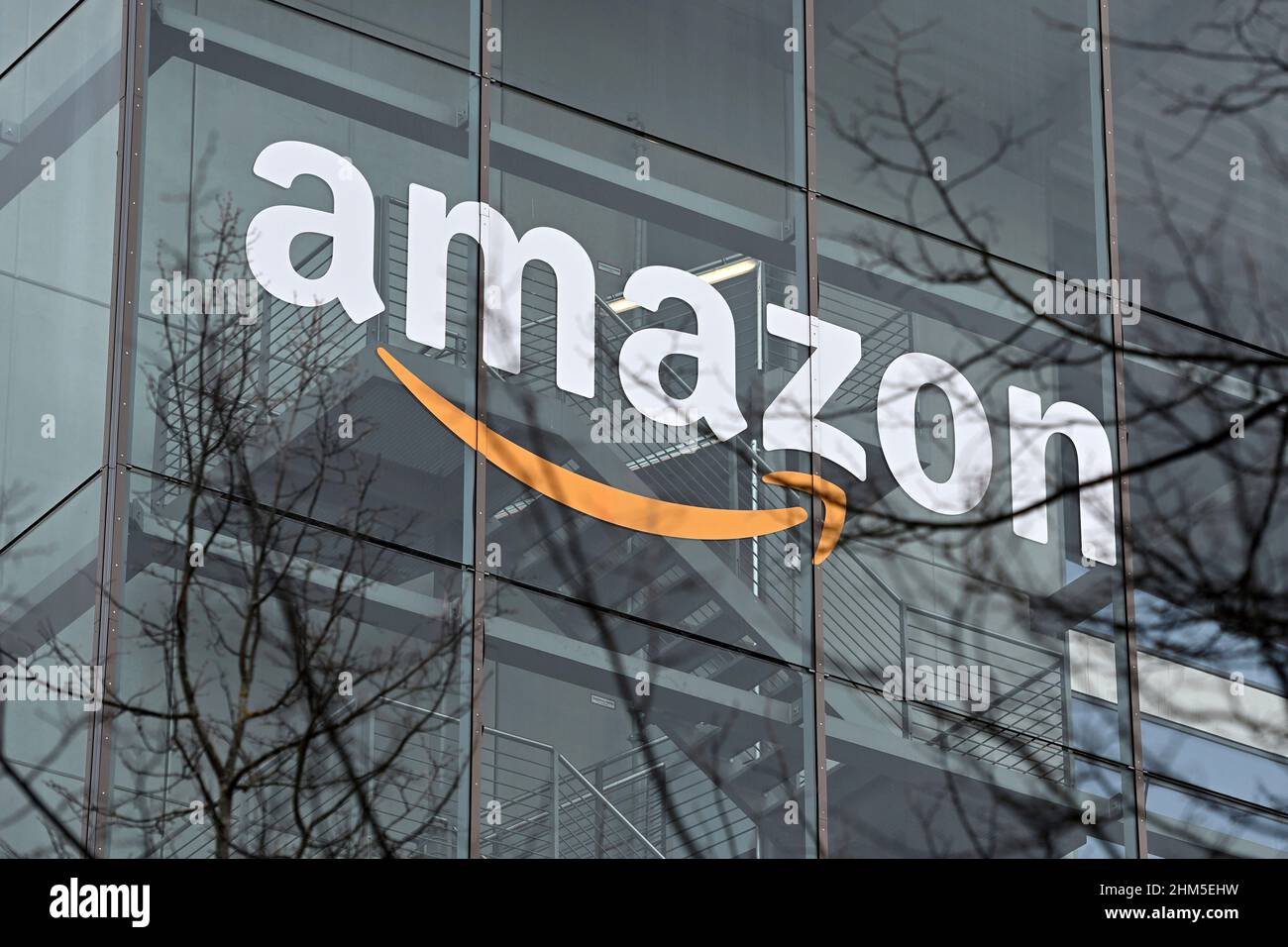 Munich, Deutschland. 07th Feb, 2022. Logo, company emblem at the Amazon ...