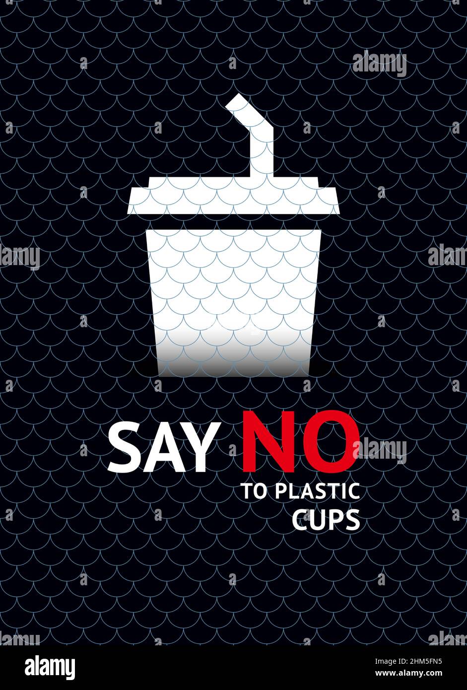 Say no to plastic cup, trendy ecological posters set for print Stock ...