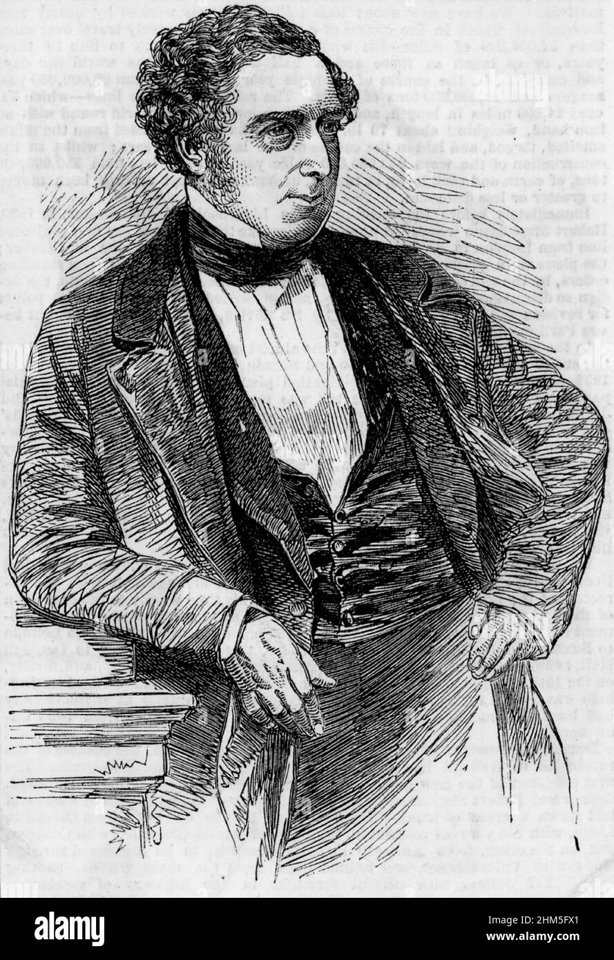 Portrait of Robert Stephenson (1803-1859) - Engraving, 19th century ...