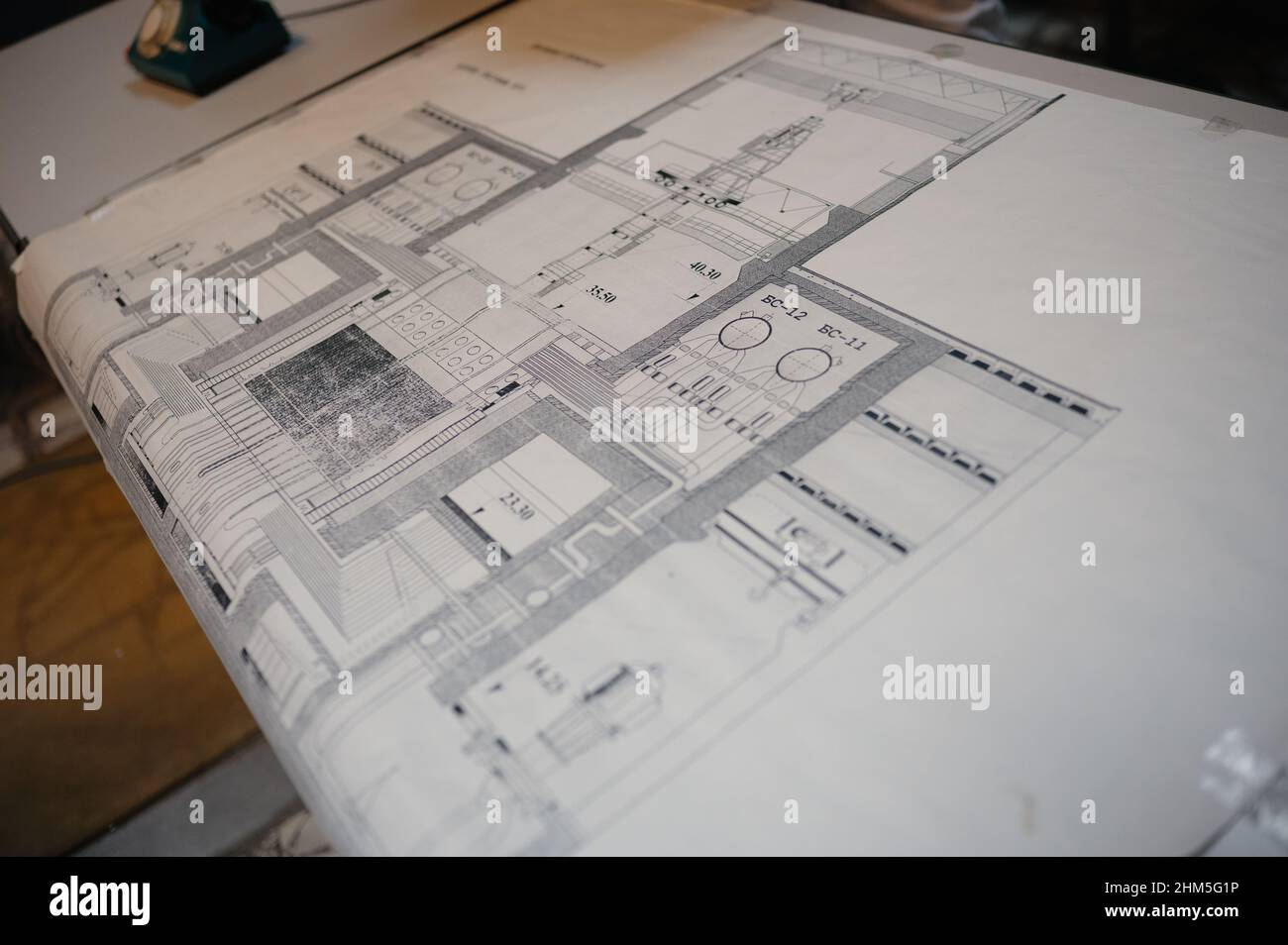 Plant diagrams showing the reactor hall on display in control room 3 at ...