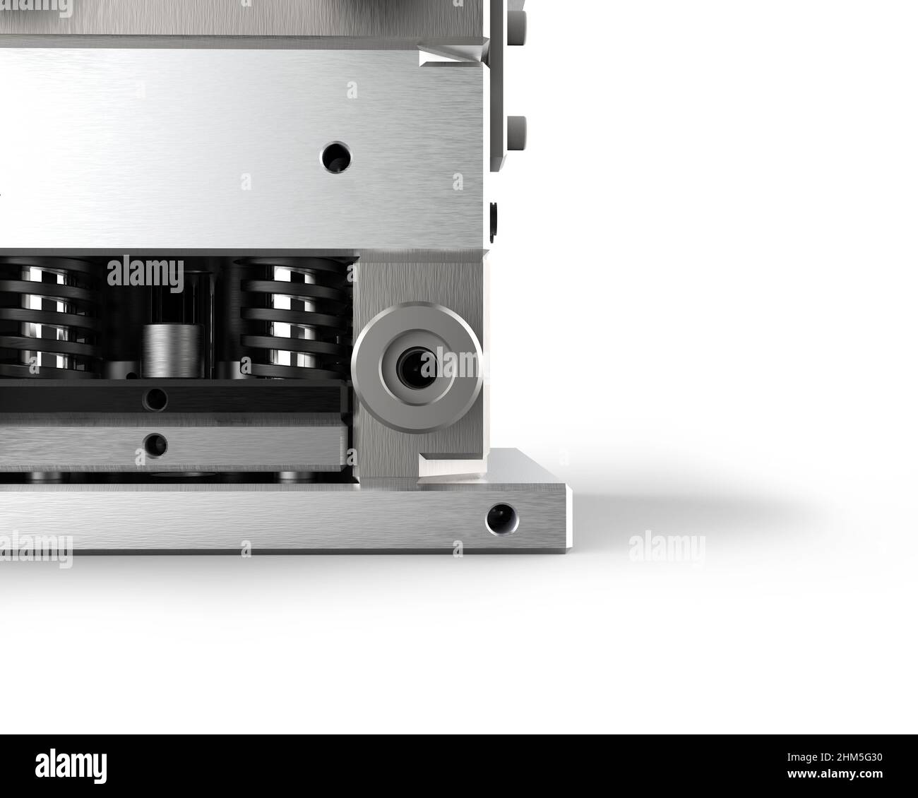 3D render of plastic moulding machine. Plastic injection moulding.Cups ...