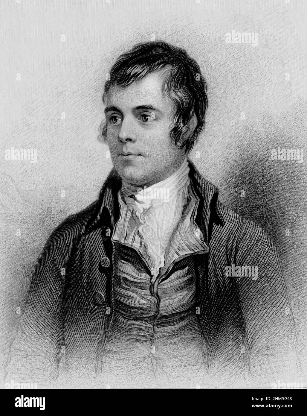 Portrait of Robert Burns (1759-1795) - Engraving, 19th century Stock ...